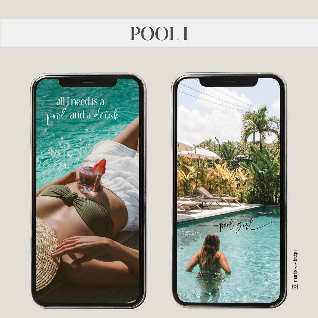 POOL BASIC I | 30 STORY STICKER – mariposas design